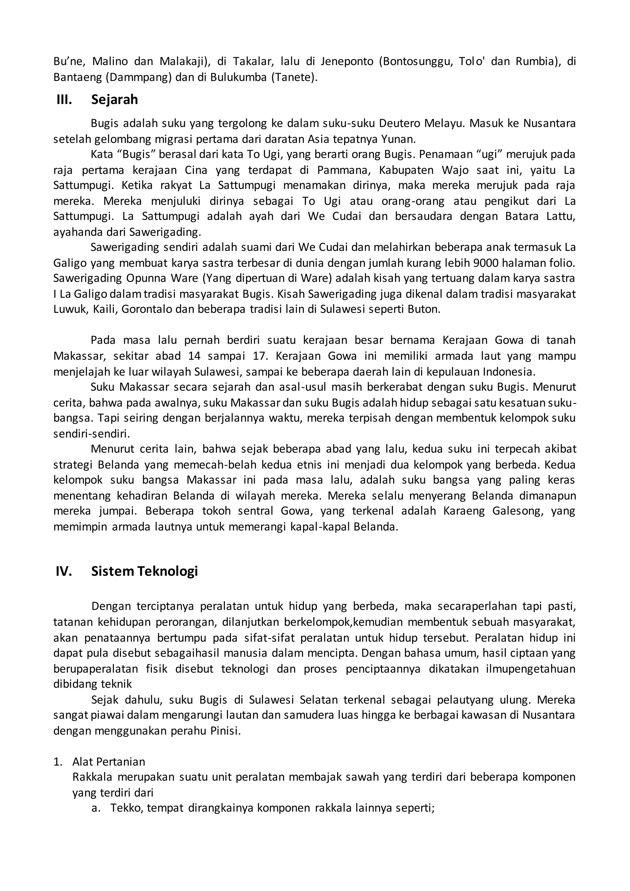 BUDAYA NUSANTARA 4 ETNIS KEBUDAYAAN BUGIS, MAKASSAR, MANDAR, DAN TORAJA | DOCX
