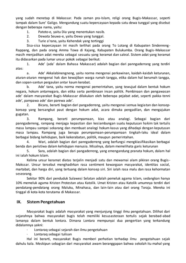 BUDAYA NUSANTARA 4 ETNIS KEBUDAYAAN BUGIS, MAKASSAR, MANDAR, DAN TORAJA | DOCX