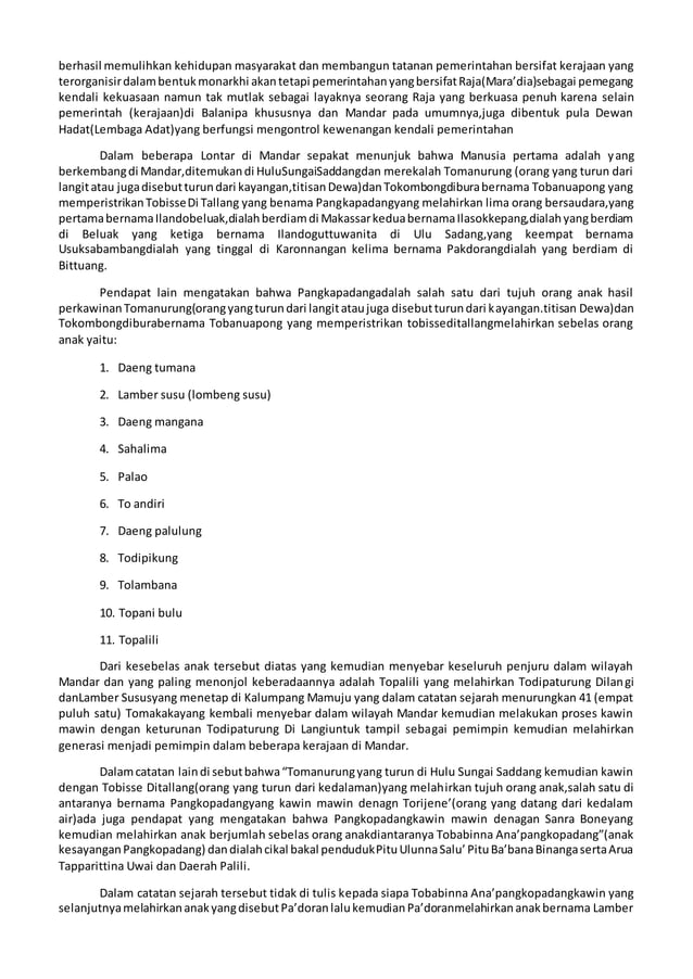 BUDAYA NUSANTARA 4 ETNIS KEBUDAYAAN BUGIS, MAKASSAR, MANDAR, DAN TORAJA | DOCX