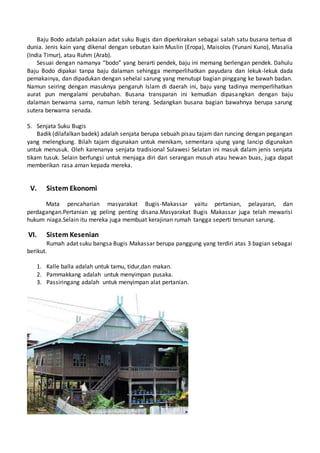 BUDAYA NUSANTARA 4 ETNIS KEBUDAYAAN BUGIS, MAKASSAR, MANDAR, DAN TORAJA | DOCX