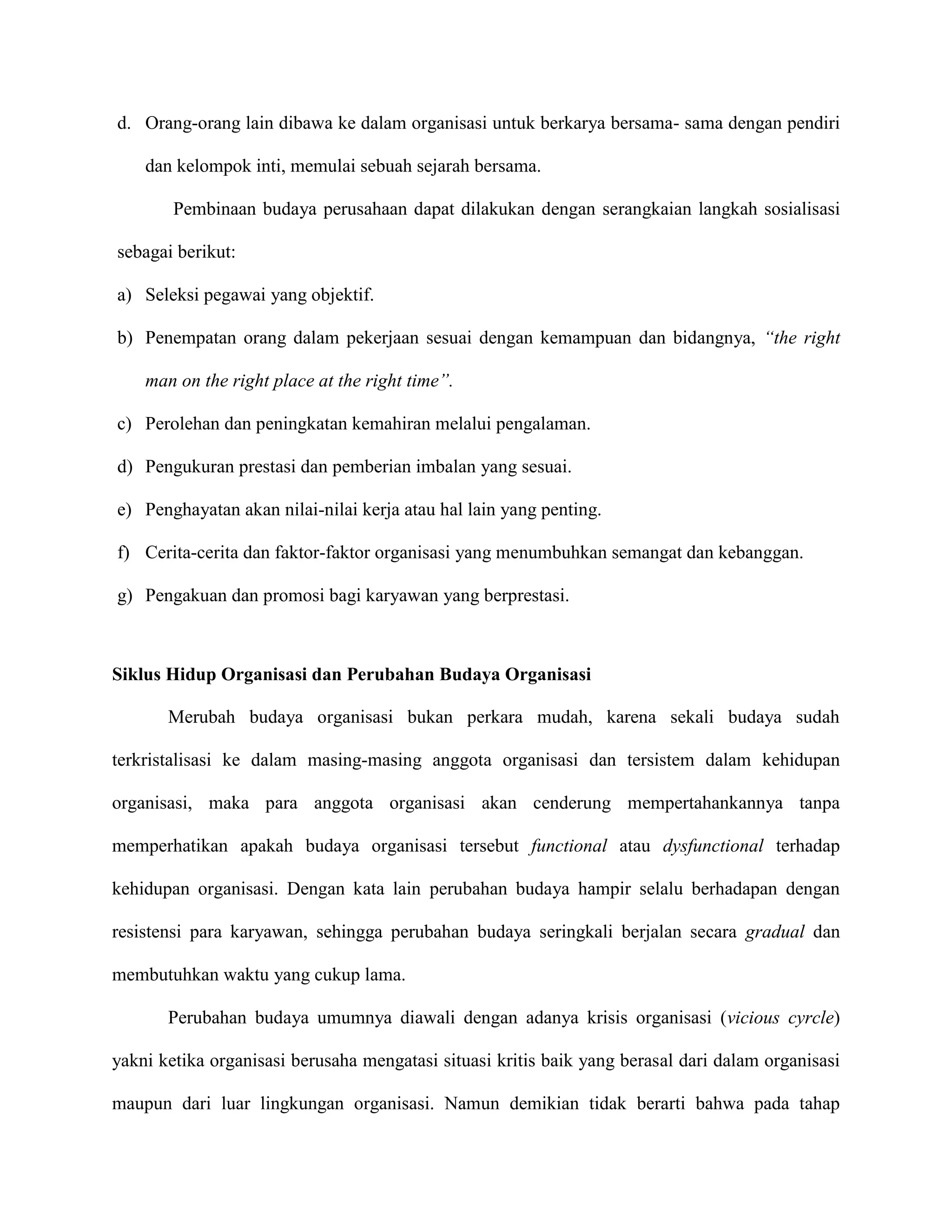 Budaya organisasi ... perilaku keorganisasian | DOCX