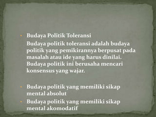 PKN - Budaya politik di indonesia | PPTX