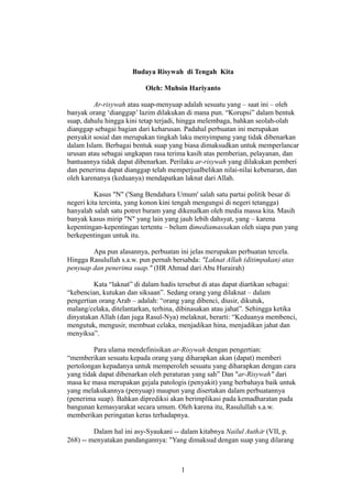 Budaya risywah di tengah kita | PDF