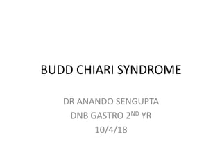 Budd chiari syndrome | PPTX