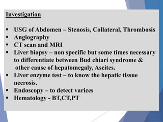 Budd chiari syndrome daya kc | PPTX
