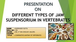 Jaw suspension in different Vertebrates | PDF