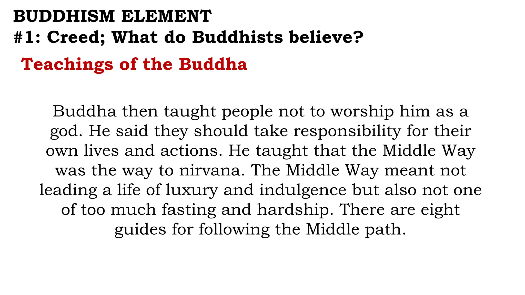 Elements of Religion; Buddhism Element #1 Creed.pptx | Free Download