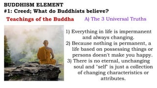 Elements of Religion; Buddhism Element #1 Creed.pptx