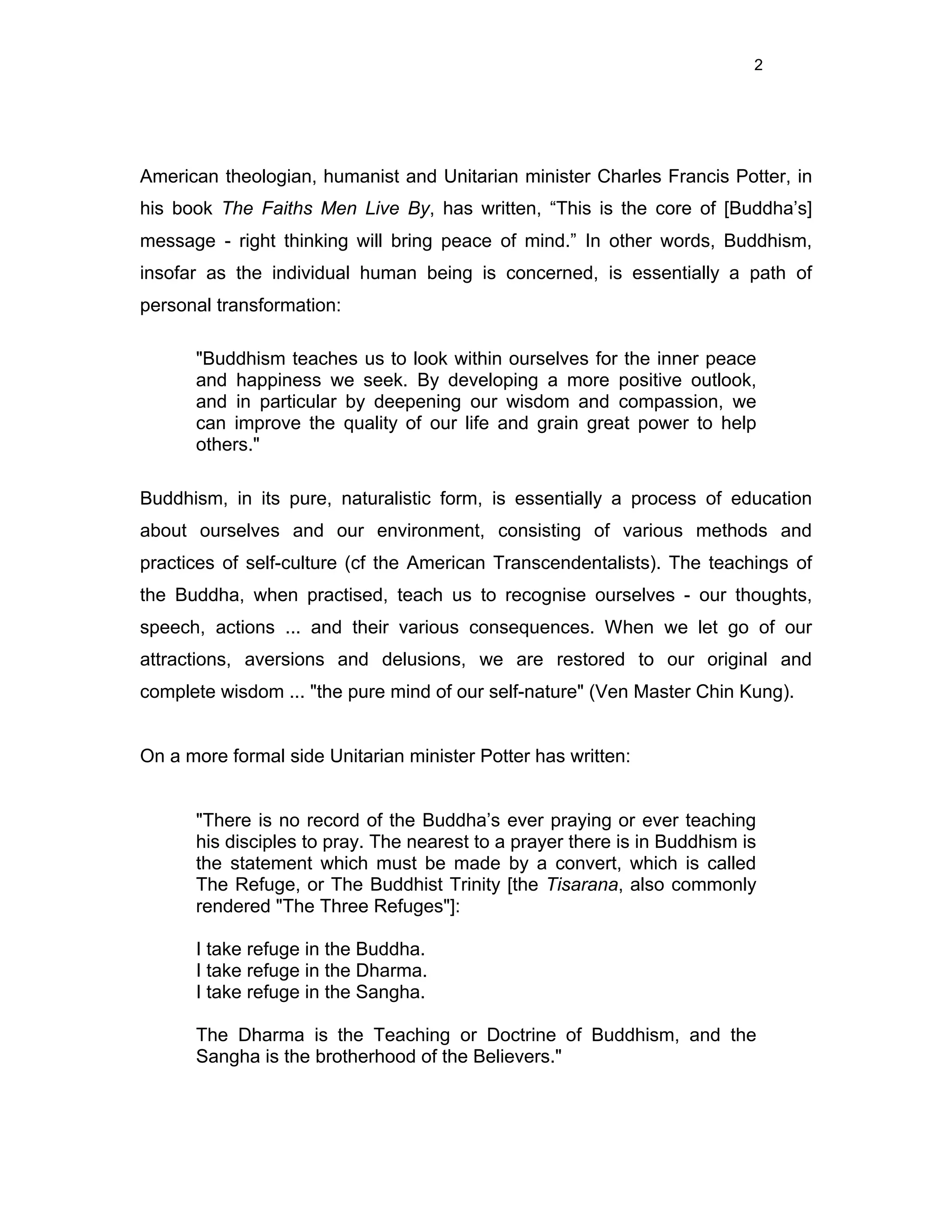 THE RELIGIOUS NATURALISM OF BUDDHISM | PDF