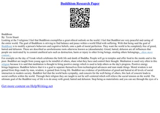 Buddhism Research Paper | PPT
