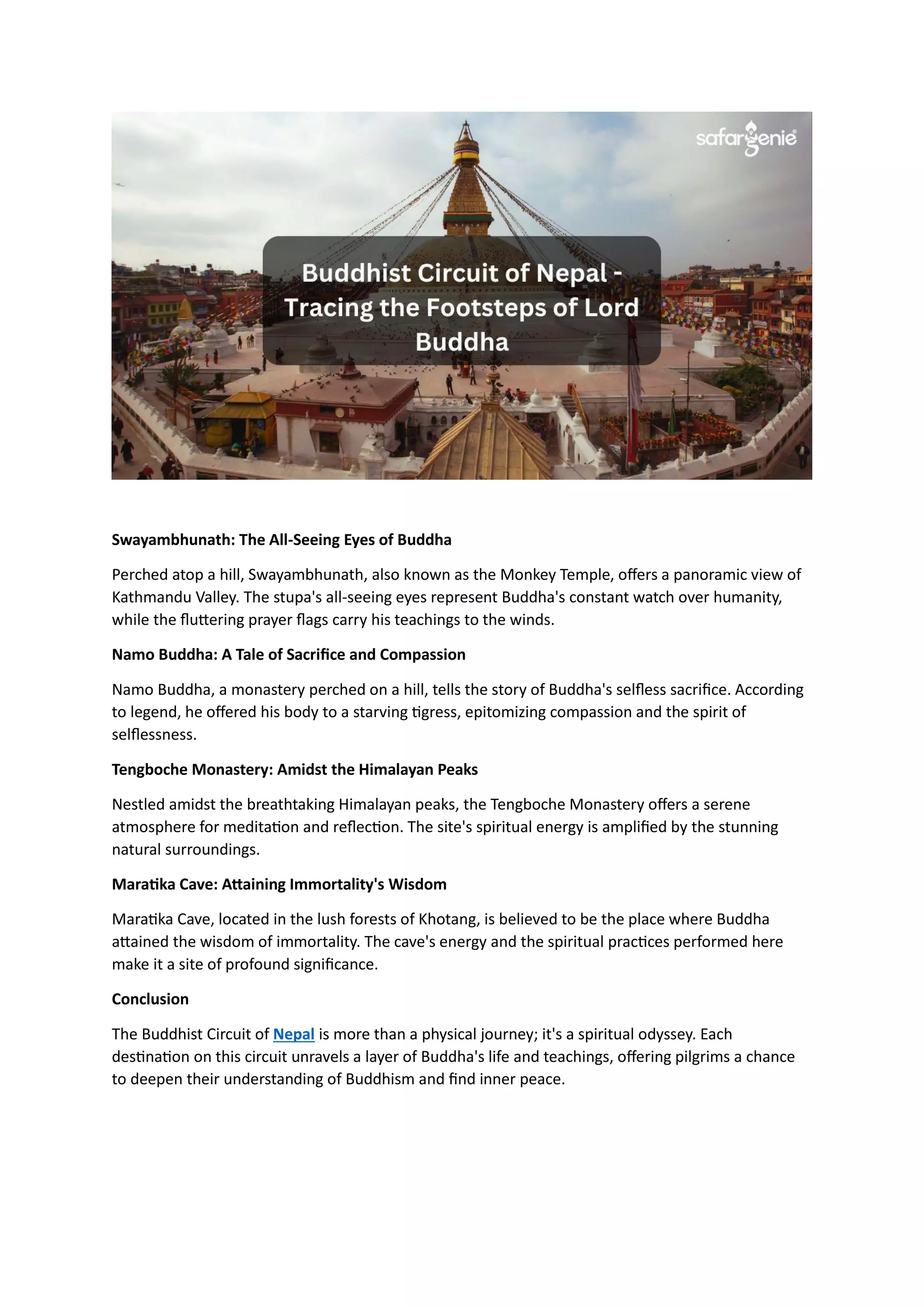 Buddhist Circuit of Nepal - Tracing the Footsteps of Lord Buddha | PDF ...