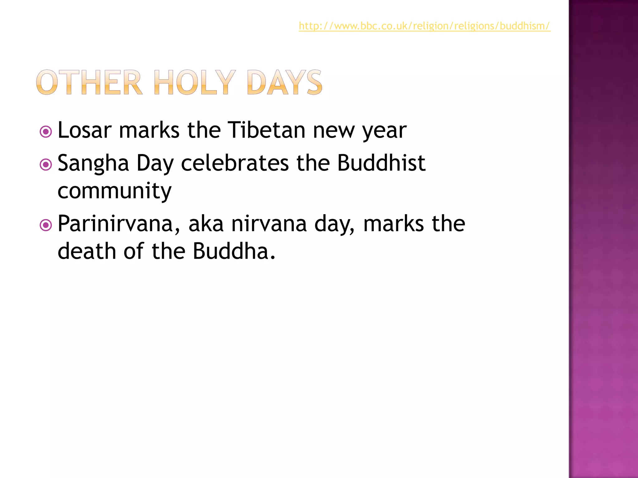 Buddhist holy days | PPT