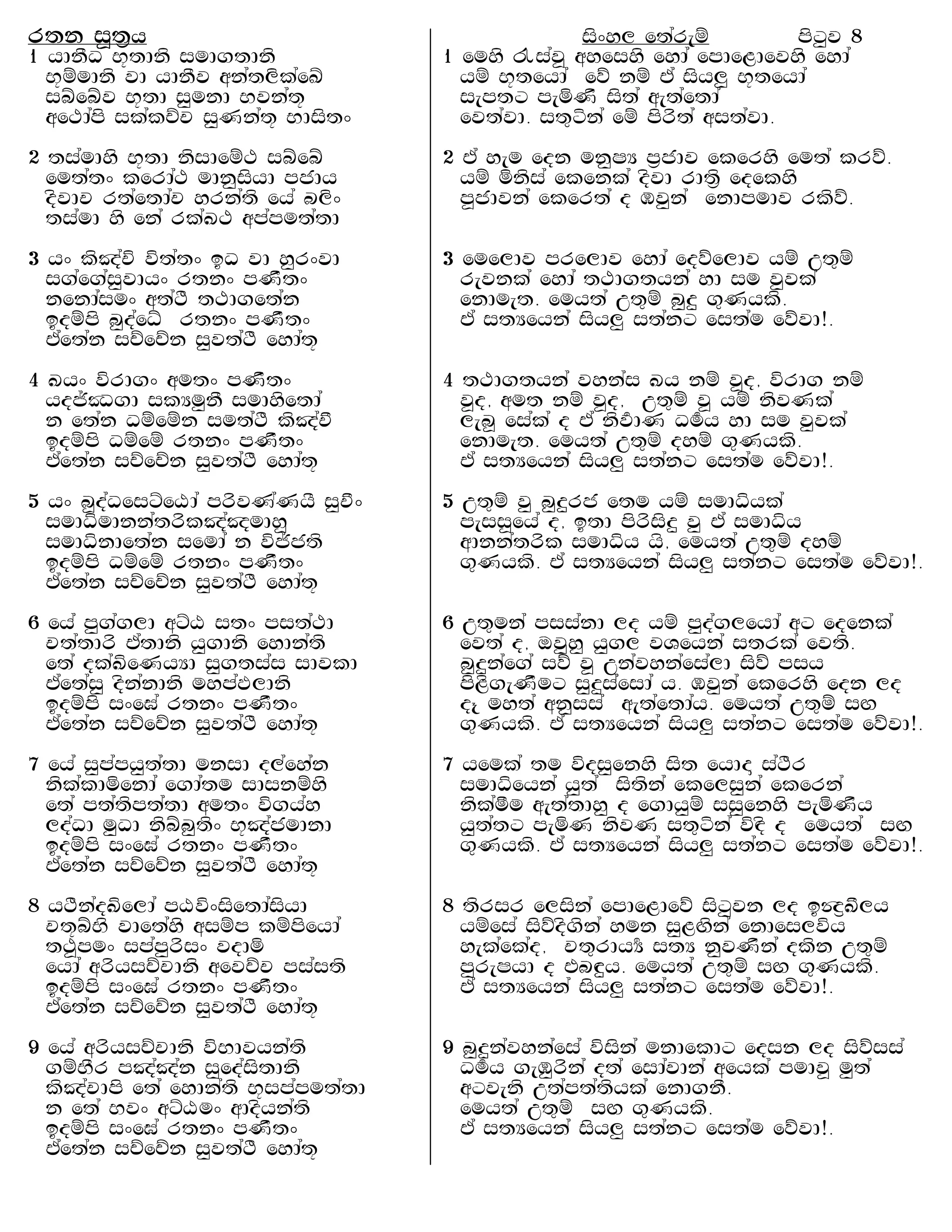 Buddhist Pirith Book in Sanskrit and Sinhala Langauge | PDF