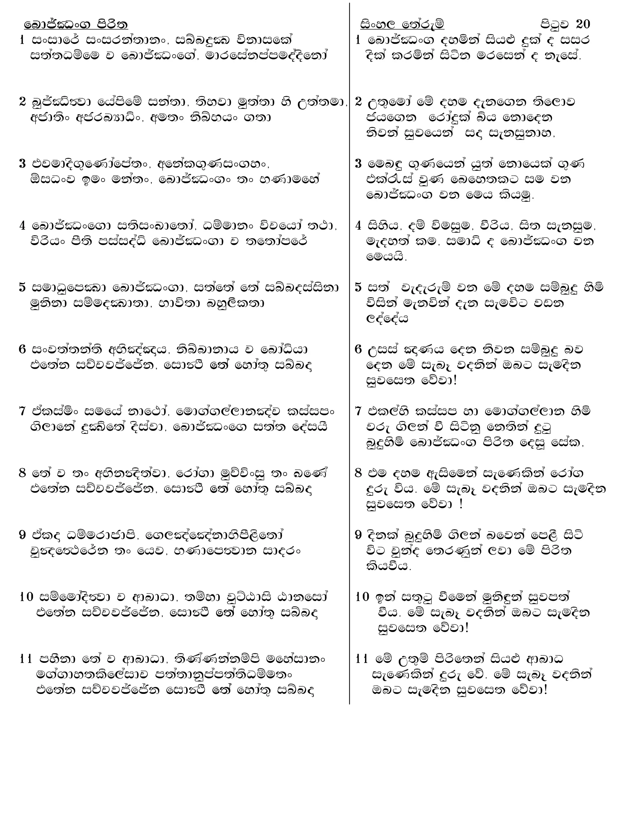 Buddhist Pirith Book in Sanskrit and Sinhala Langauge | PDF