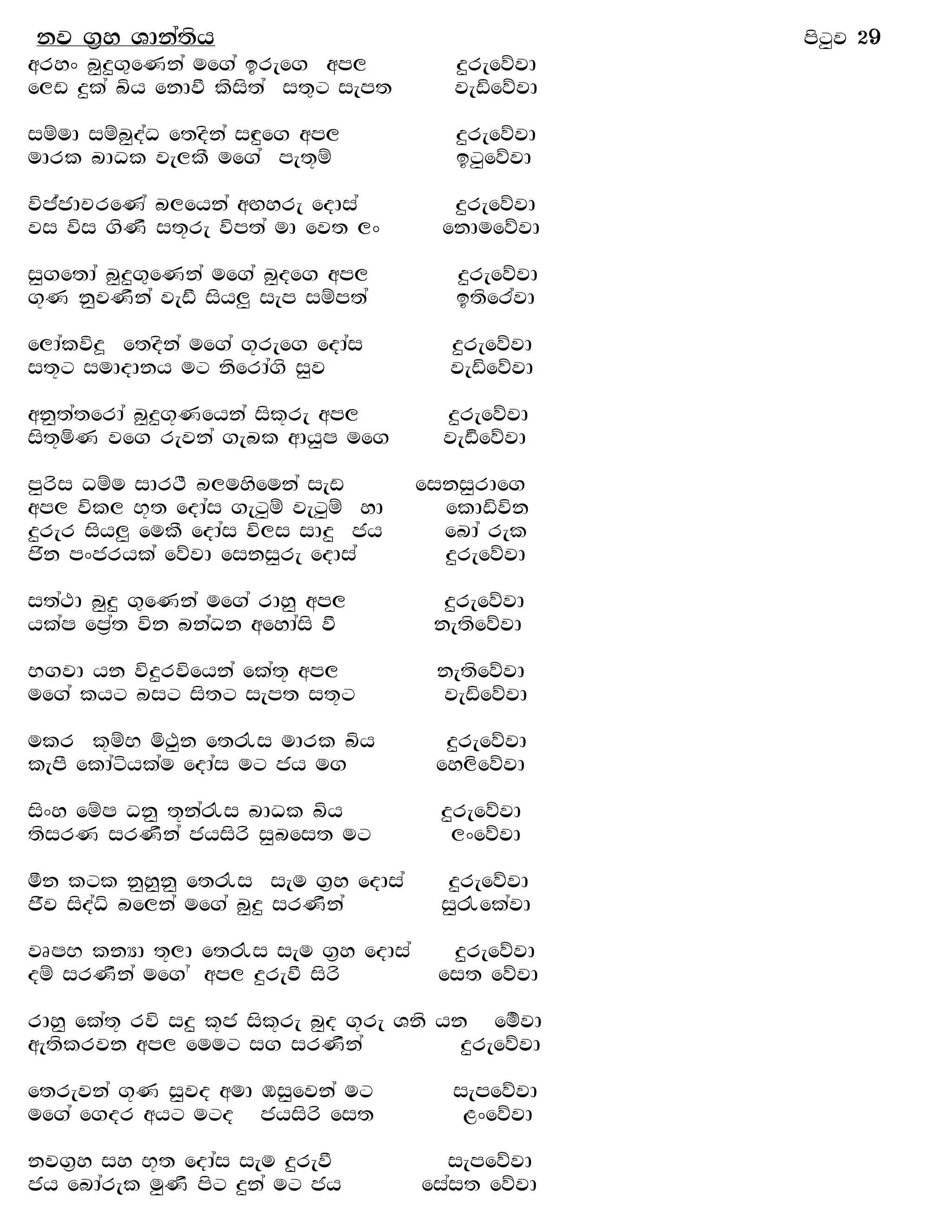 Buddhist Pirith Book in Sanskrit and Sinhala Langauge | PDF