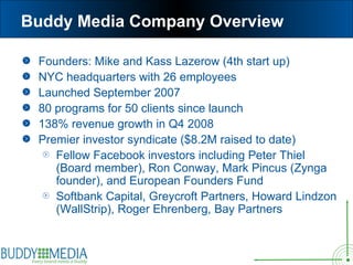 Buddy Media OnMedia CEO Presentation Deck | PPT