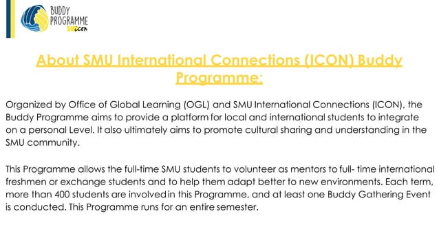 Buddy Programme 101 | PPTX | College Education | Education