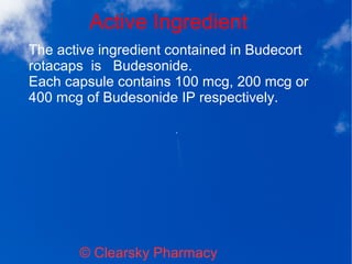 Budecort Rotacaps (Budesonide Inhalation Powder) | PPT