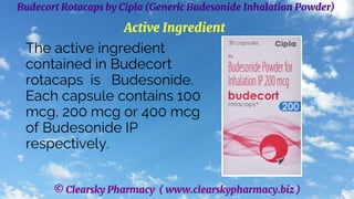 Budecort Rotacaps by Cipla (Generic Budesonide Inhalation Powder) | PDF