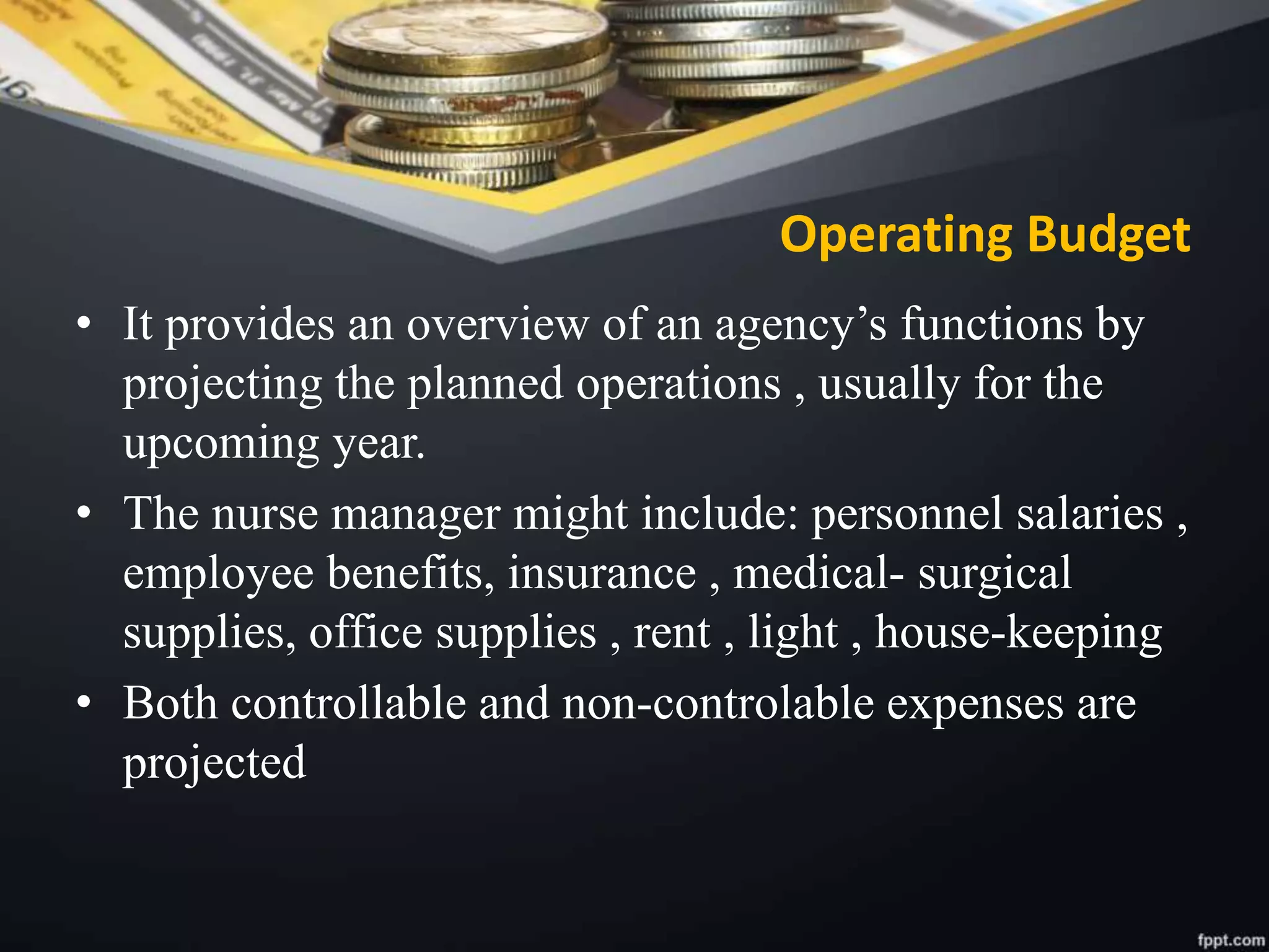 Budget (Nursing Management) | PPTX