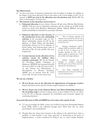 Budget for Children in the Union Budget 2011-2012 | PDF