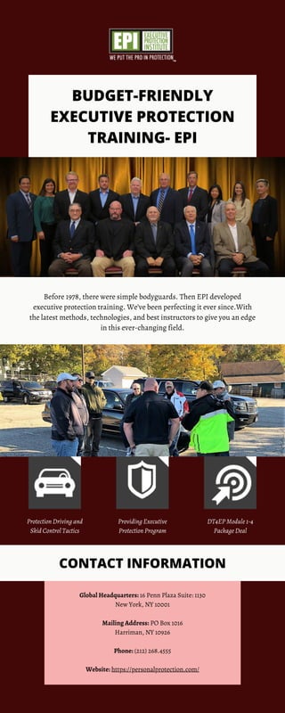 Budget-friendly executive protection training- EPI | PDF