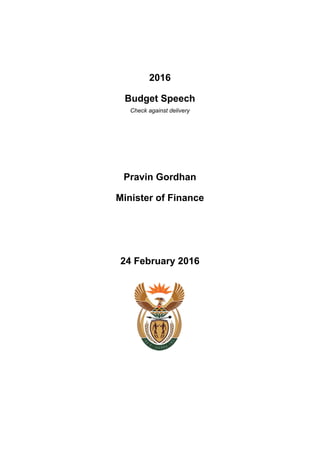 Budget speech-2016 | PDF