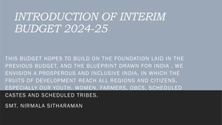 BUDGET 2024-25 , introduction of budget 2024 | PPTX | Government ...