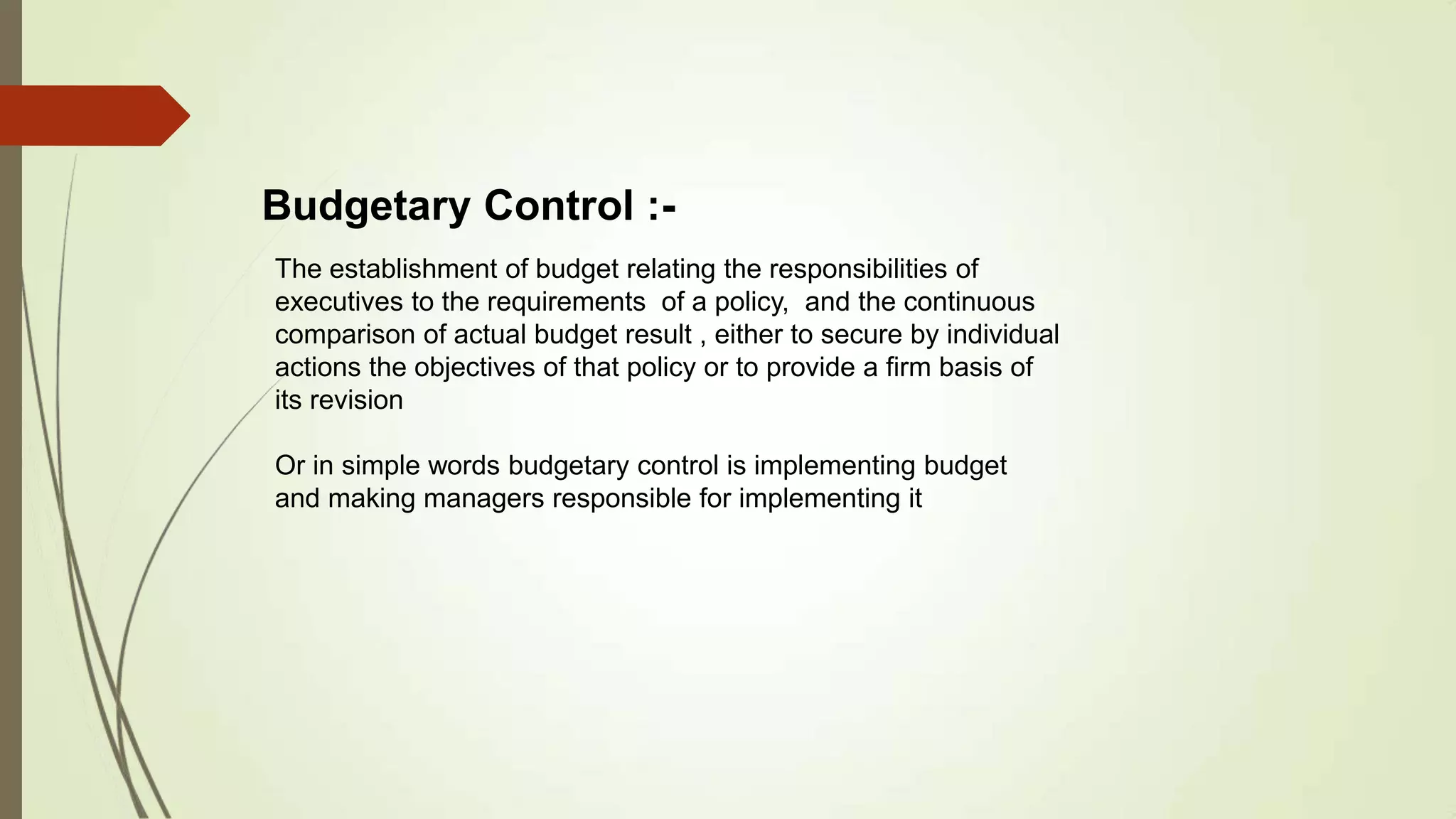 Budget and Budgetary control | PPTX