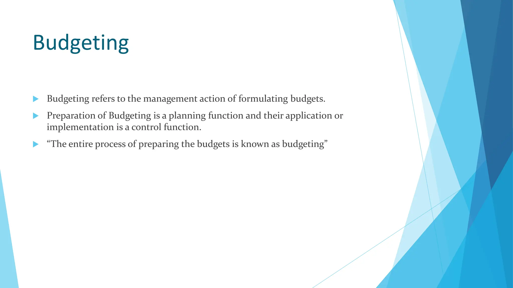 Budget And Budgetary Control Related To Managerial Accounting Pptx