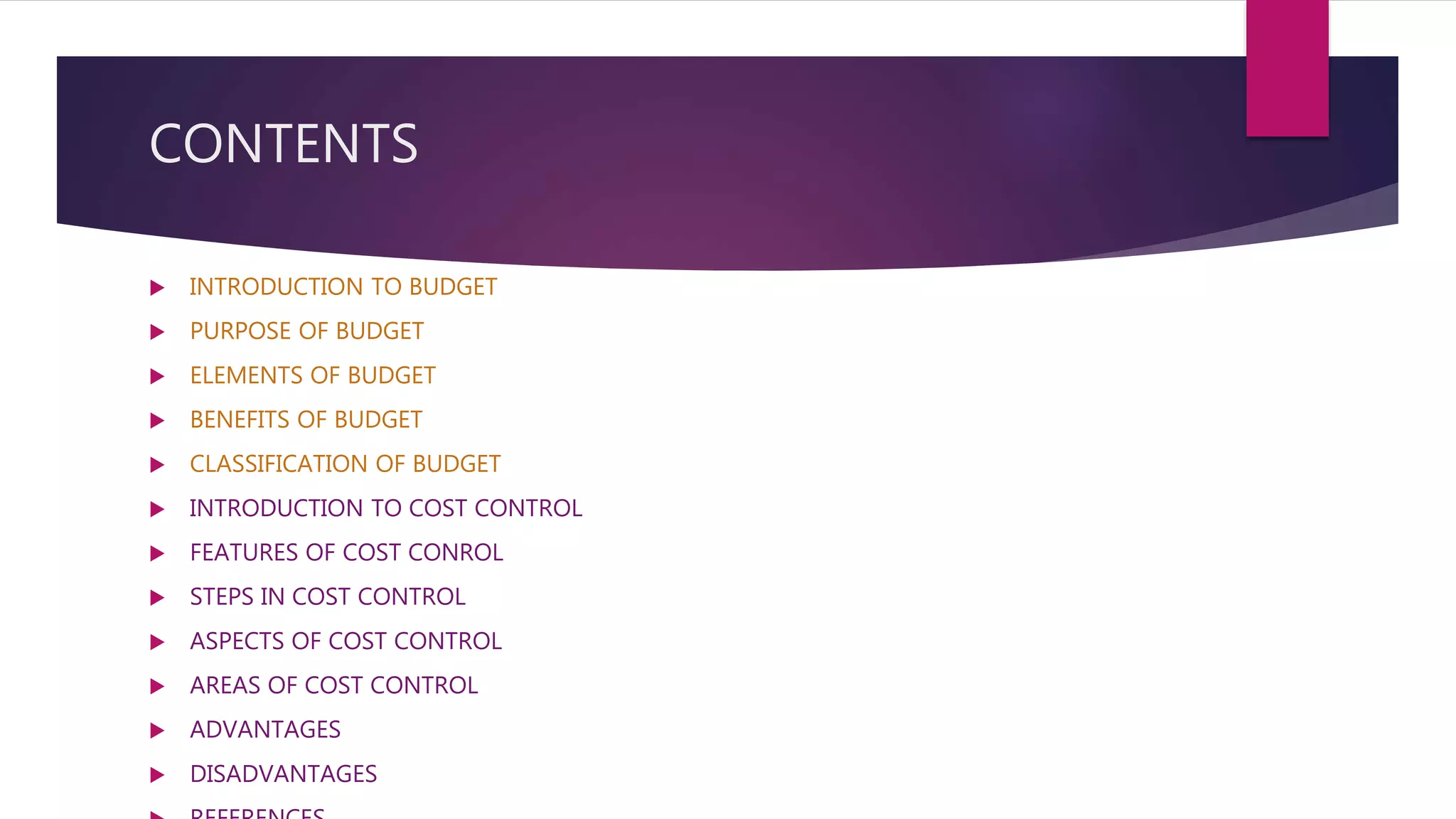 Budget and cost control slide share | PPT