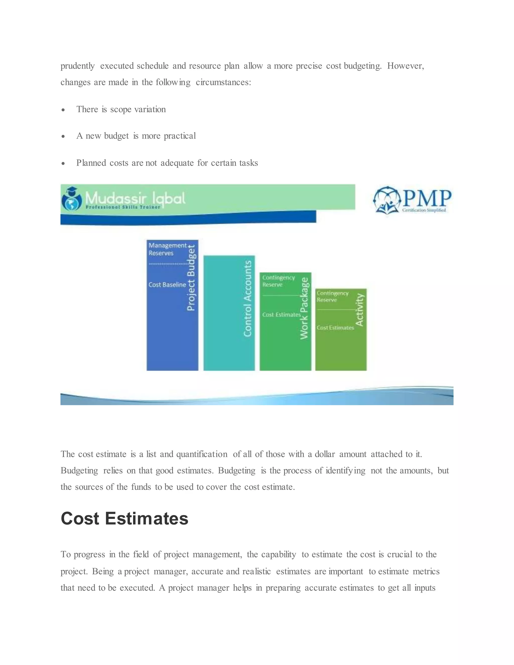 Budget and cost estimates - PMP/CAPM from PMI | PDF Budget and cost estimates - PMP/CAPM from PMI | PDF