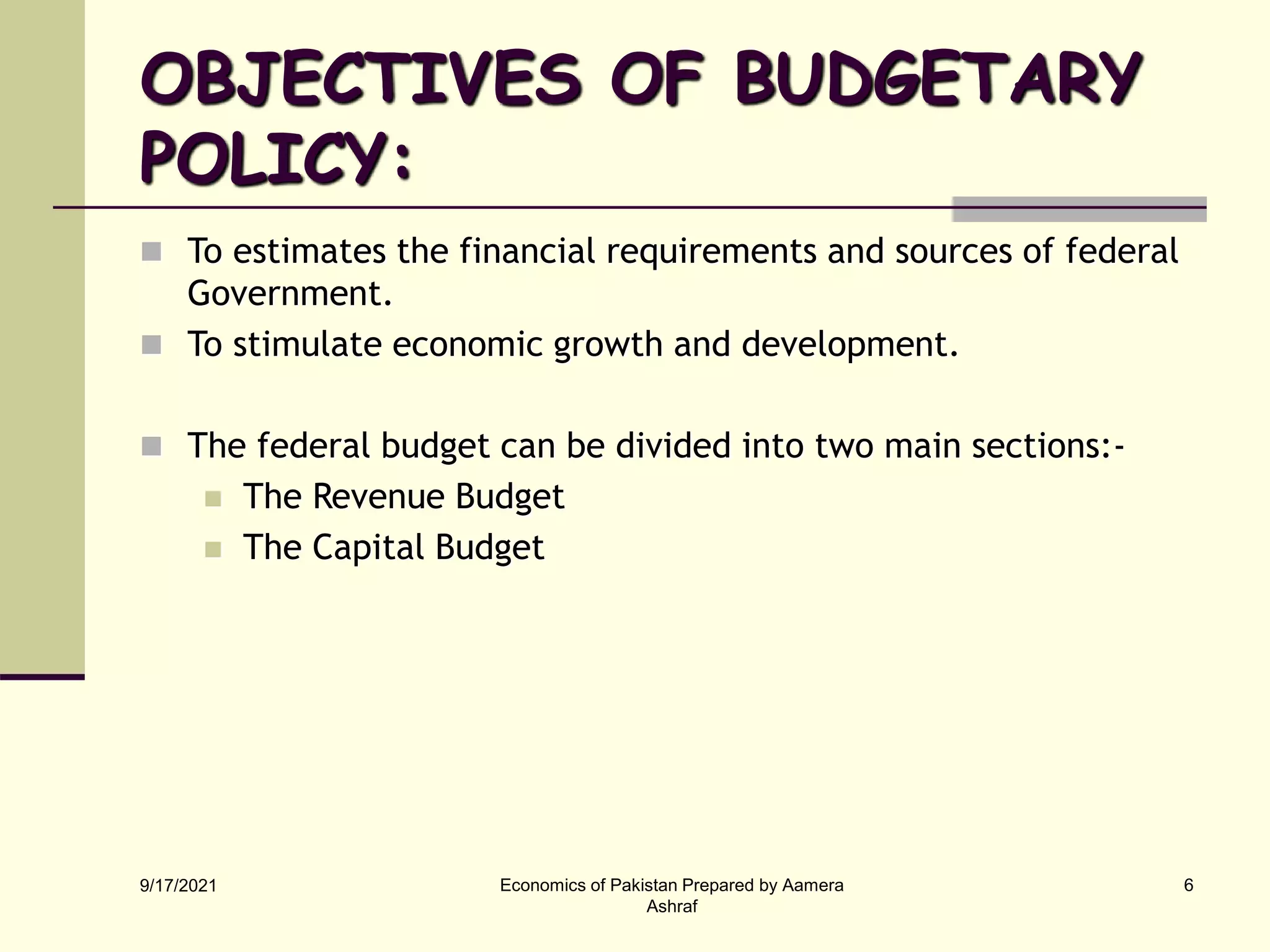 Budgetary and fiscal policy | PPT