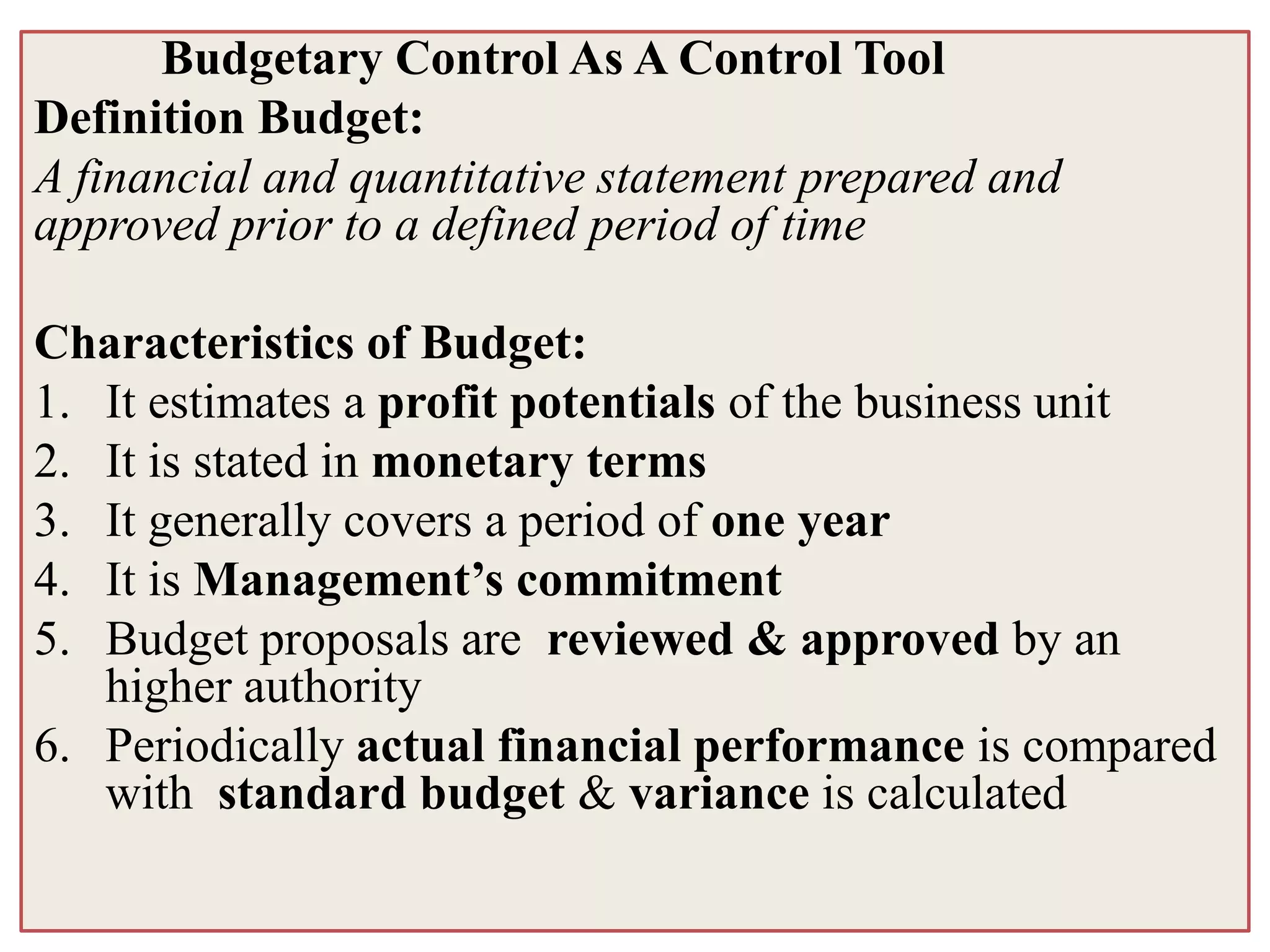 Budgetary control | PPTX
