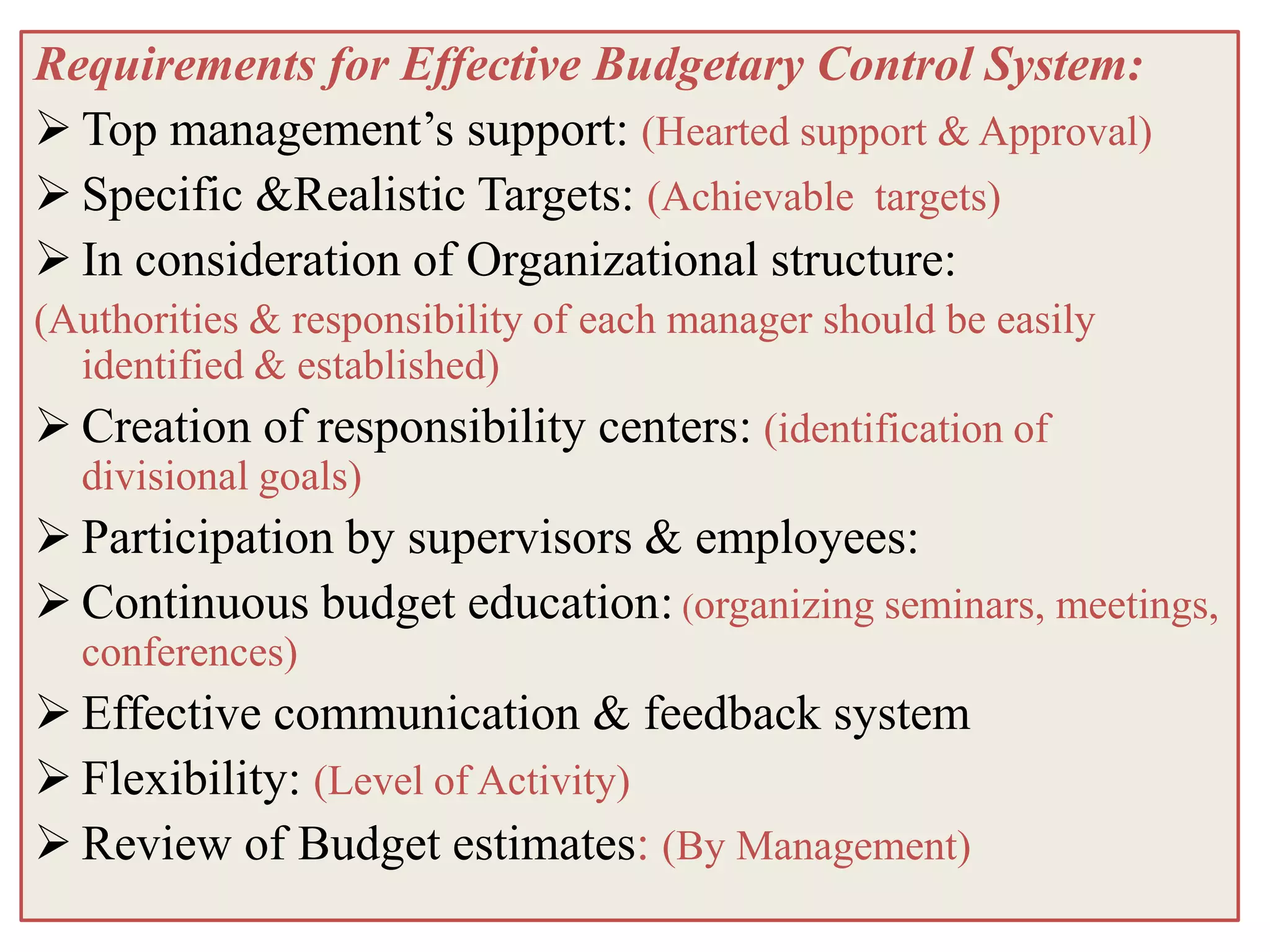 Budgetary control | PPTX