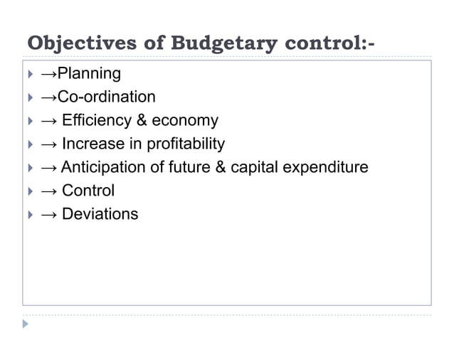 Budgetary control | PPT