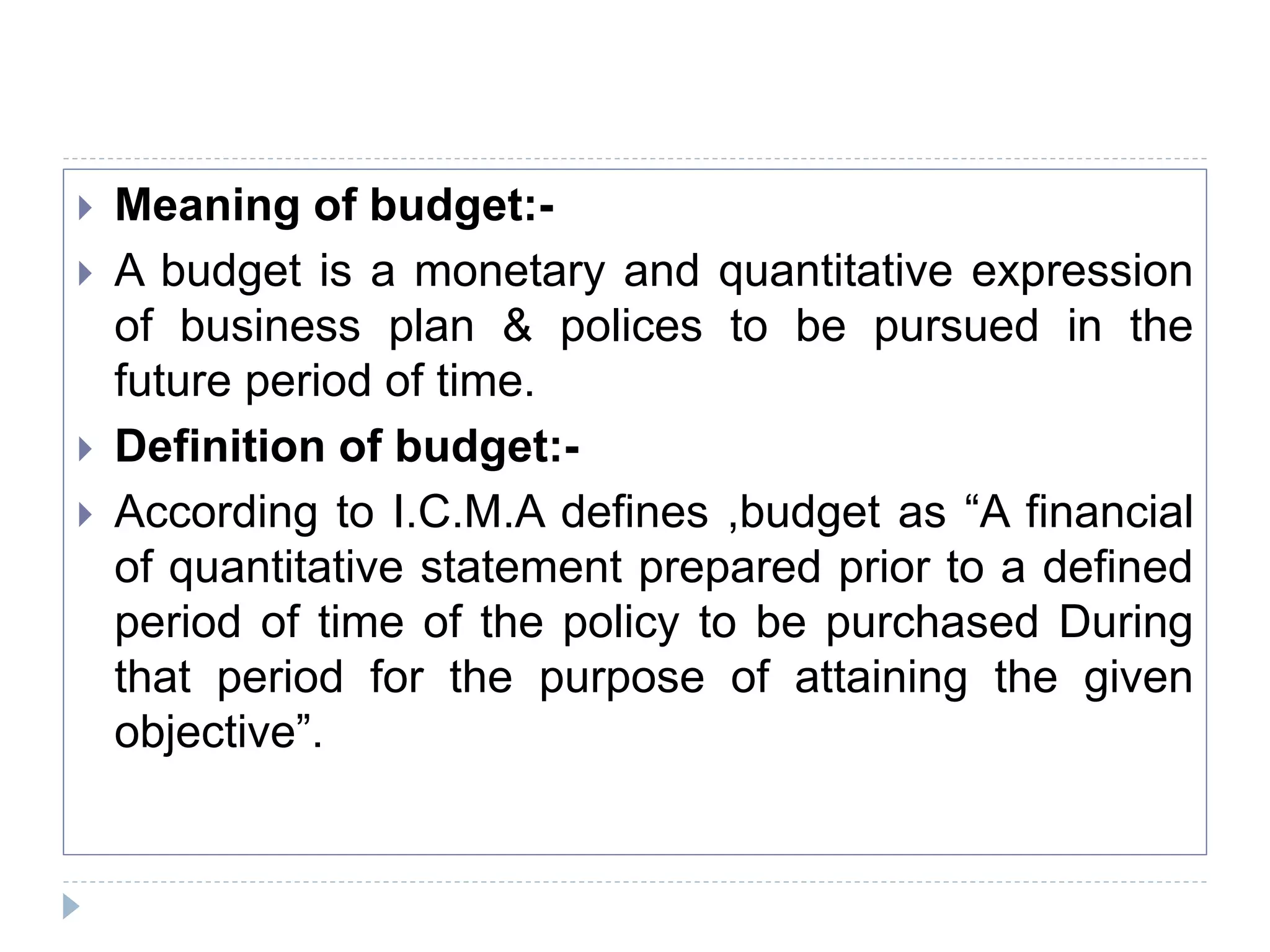 Budgetary control | PPT