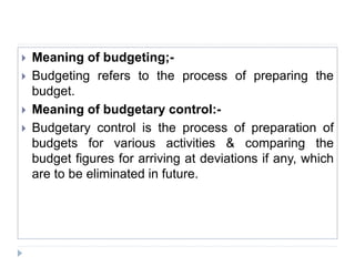Budgetary control | PPT