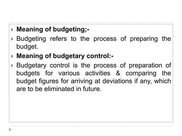 Budgetary control | PPT