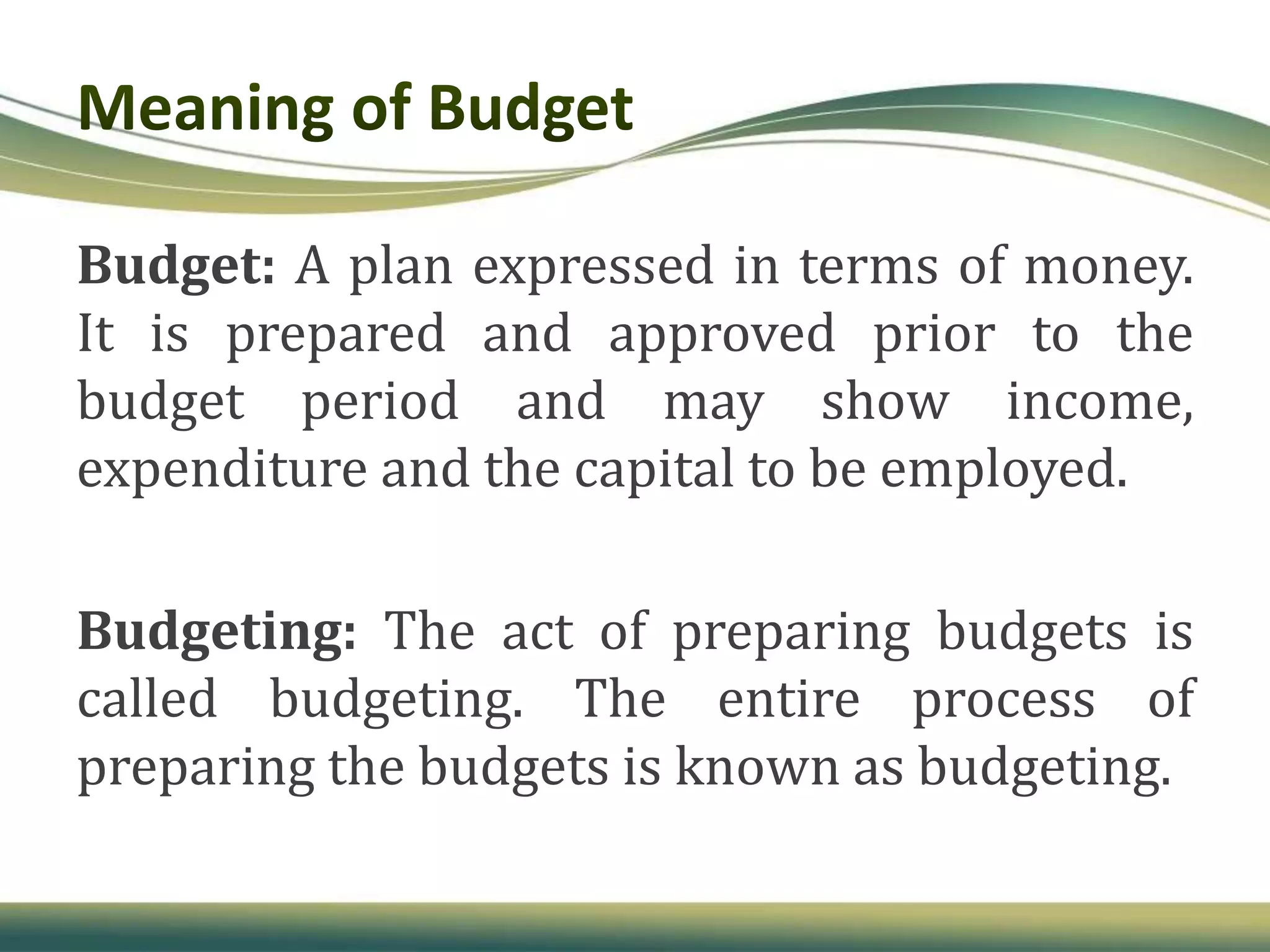 Budgetary control | PPTX