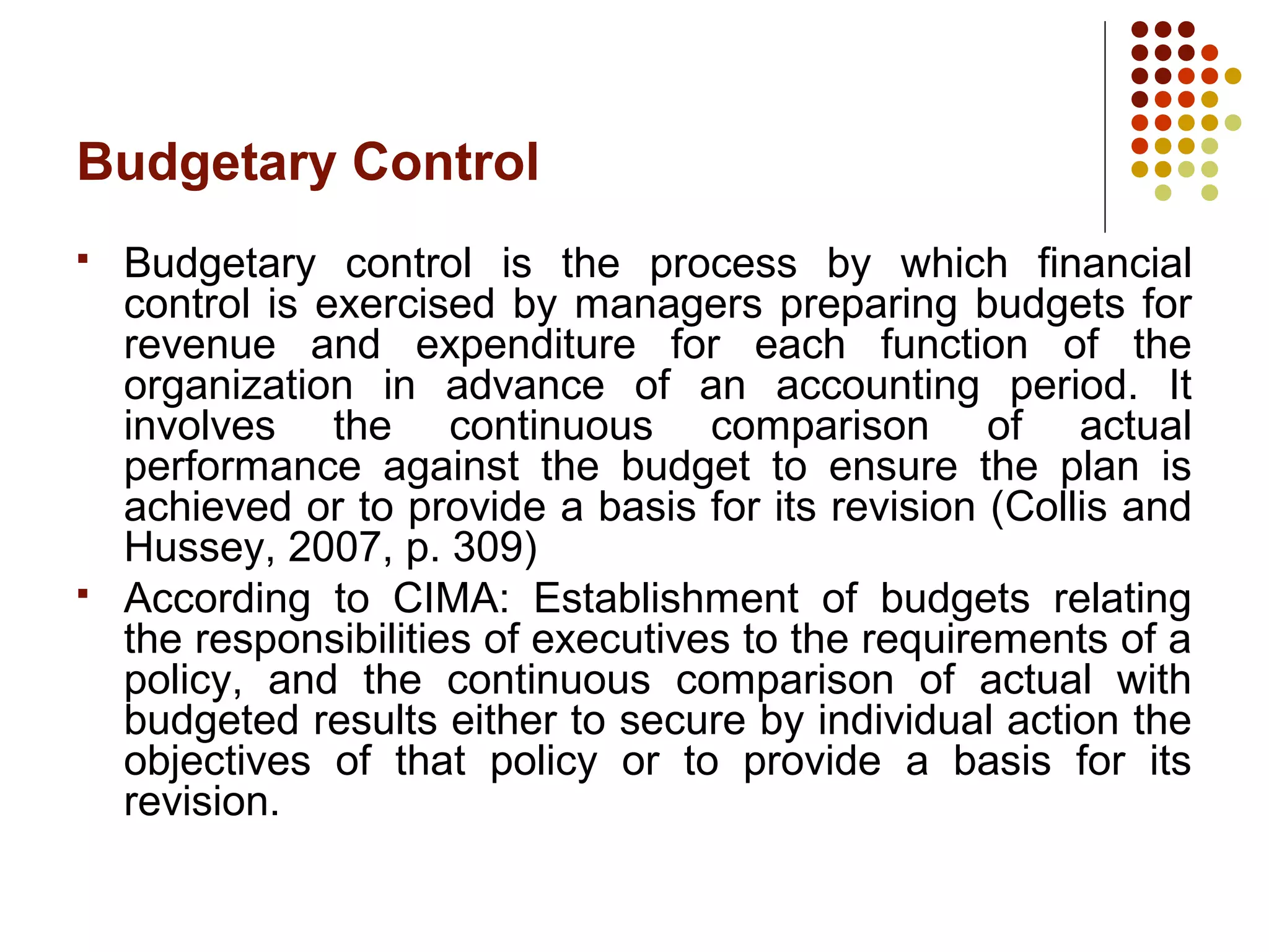 Budgetary control | PPT