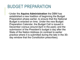 Budgetary System: Budget Process of the Philippine Government | PPTX