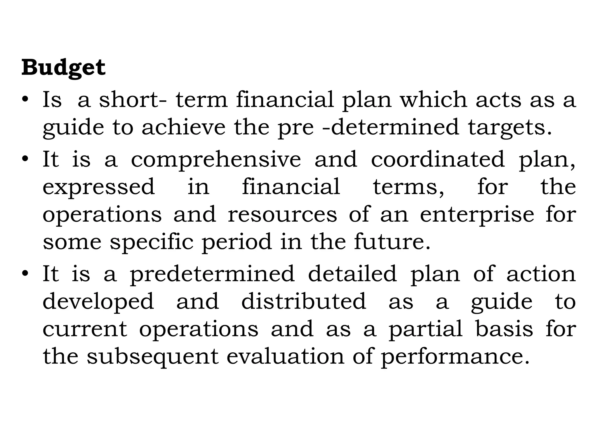 Budget Budgetary Control Unit 5 Pptx