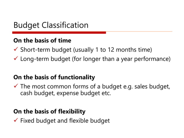 Budget classification | PPT