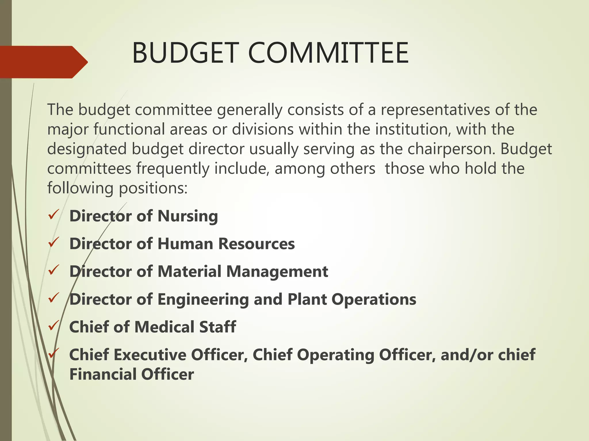 Budget control and budget making techniques in a hospital | PPTX