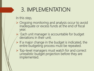 Budget control and budget making techniques in a hospital | PPTX