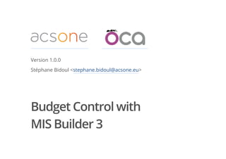 Budget Control with mis_builder 3 (2017) | PDF