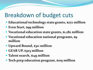 Budget Cuts And Their Effects | PPTX