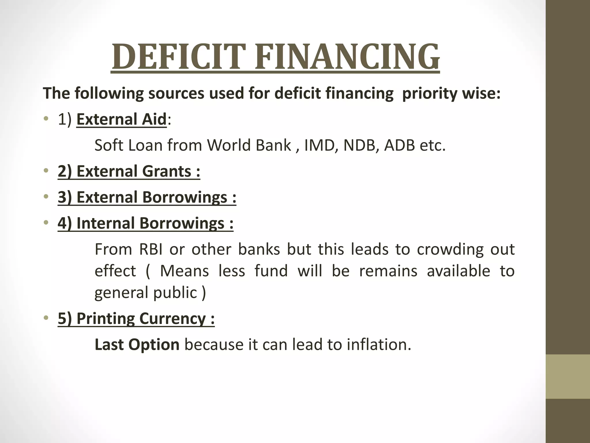 Budget, deficit and deficit financing | PPTX