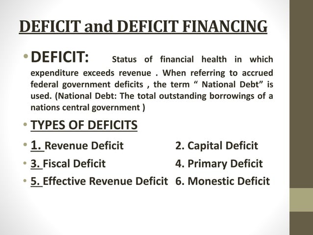 Budget, deficit and deficit financing | PPTX